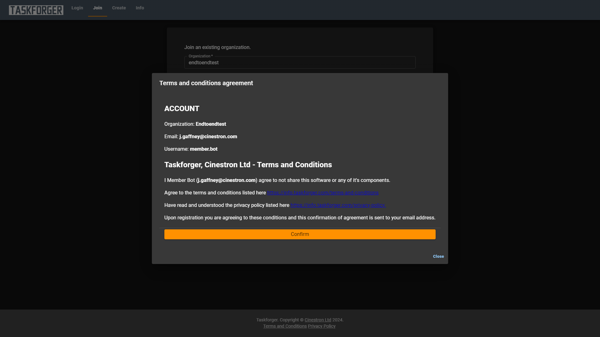 Join a Organization | Taskforger